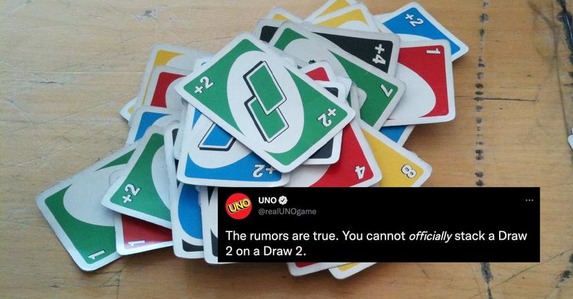 UNO Confirms Rule That Players Can’t Actually Stack Draw 2 Cards To ...